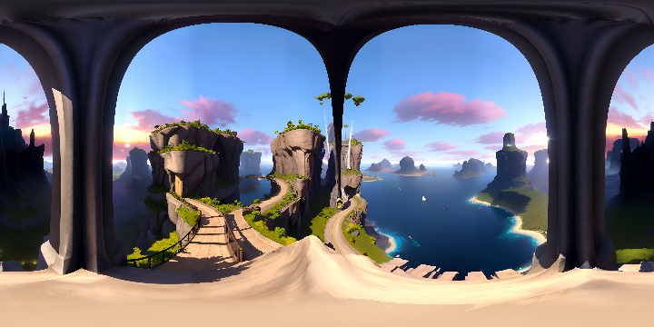 Ultra high-resolution VR360 scene, city skyline masterpiece